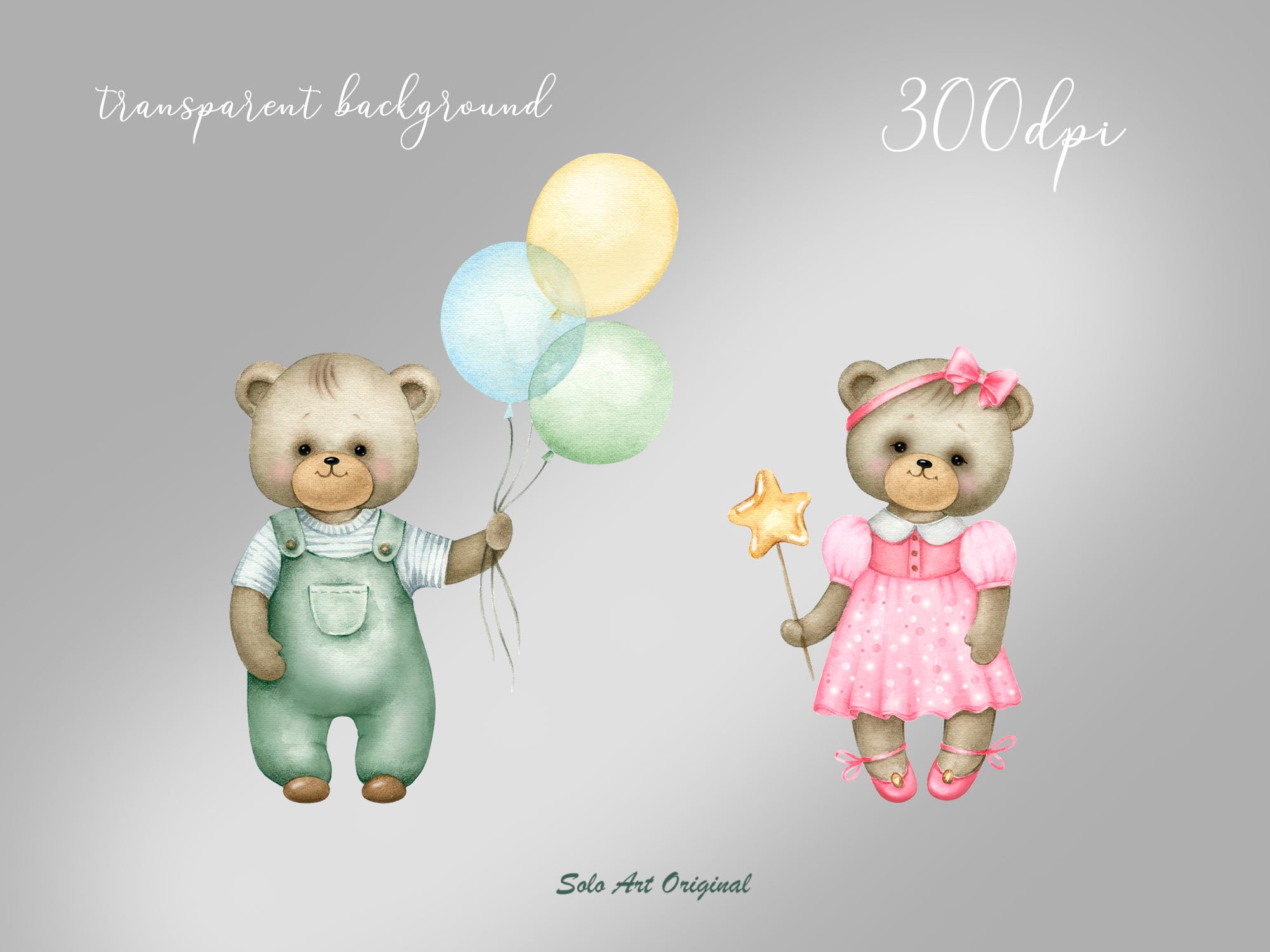 Teddy Bear Baby Boy Girl Baby Shower Clipart Cute Animals - Etsy
