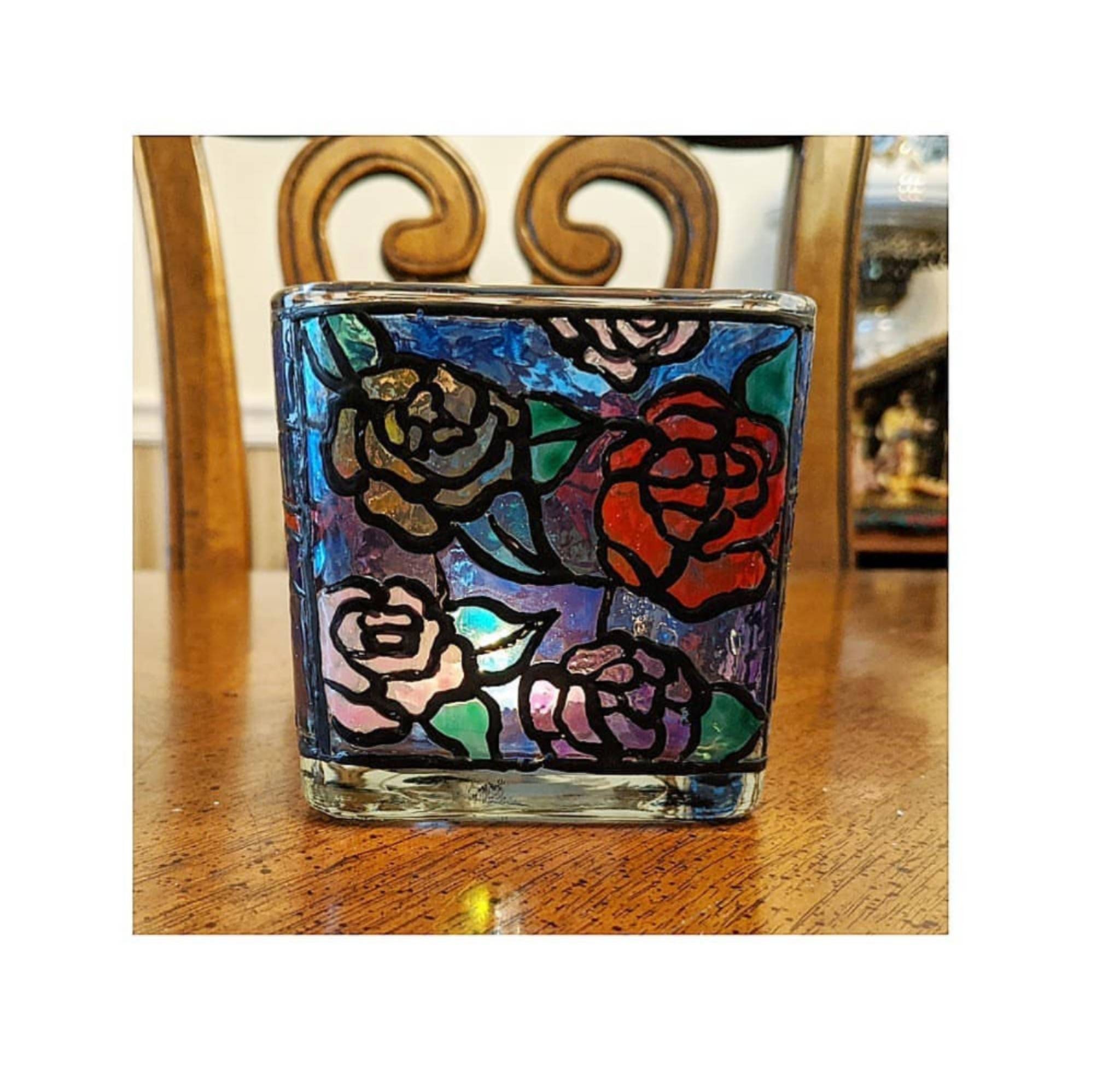 Cardinal With Multi Colored Roses | Etsy