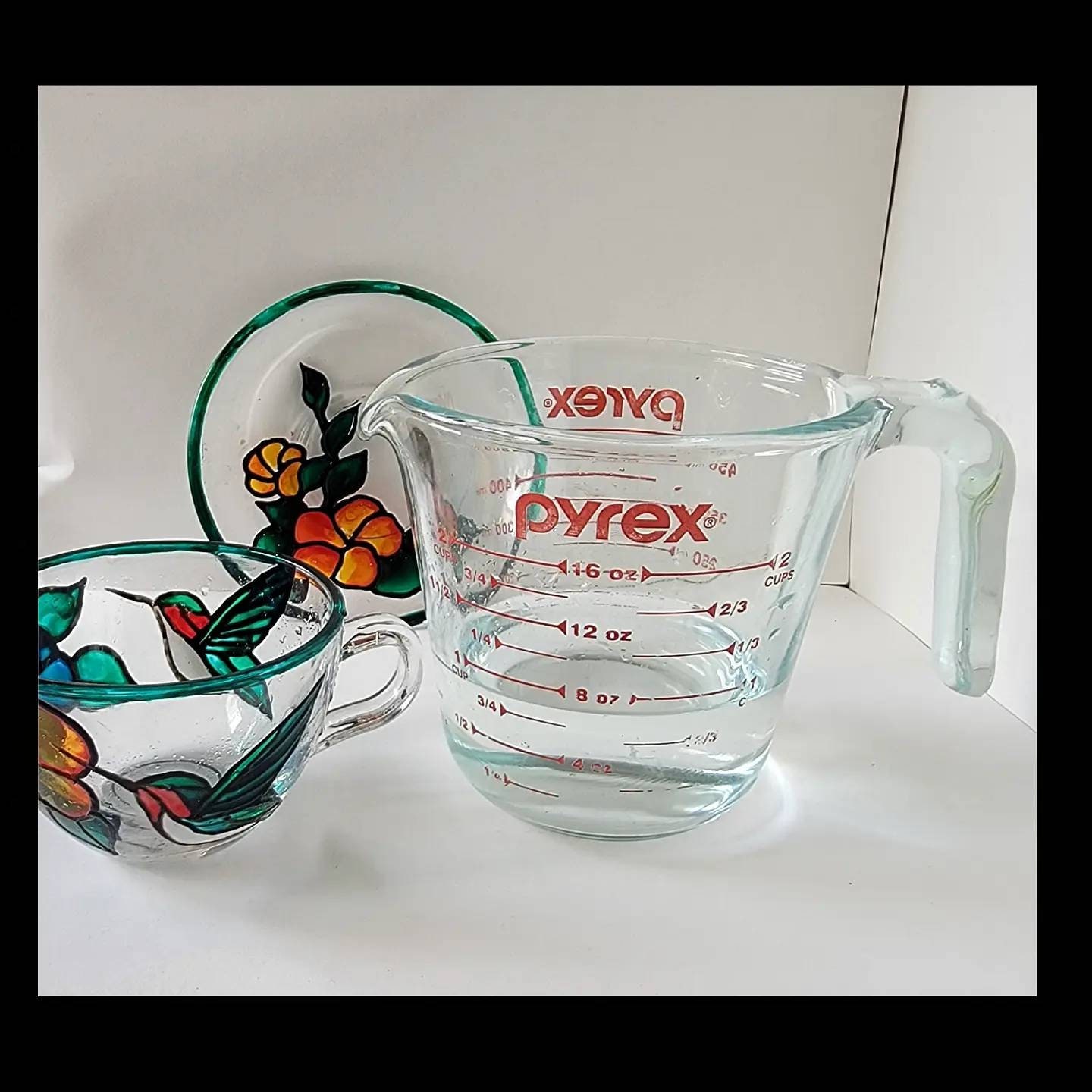 Teacup Set Hummingbird and Hibiscus Floral Stained Glass Tea - Etsy