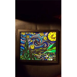 Hand Painted Starry Night Stained Glass - Etsy