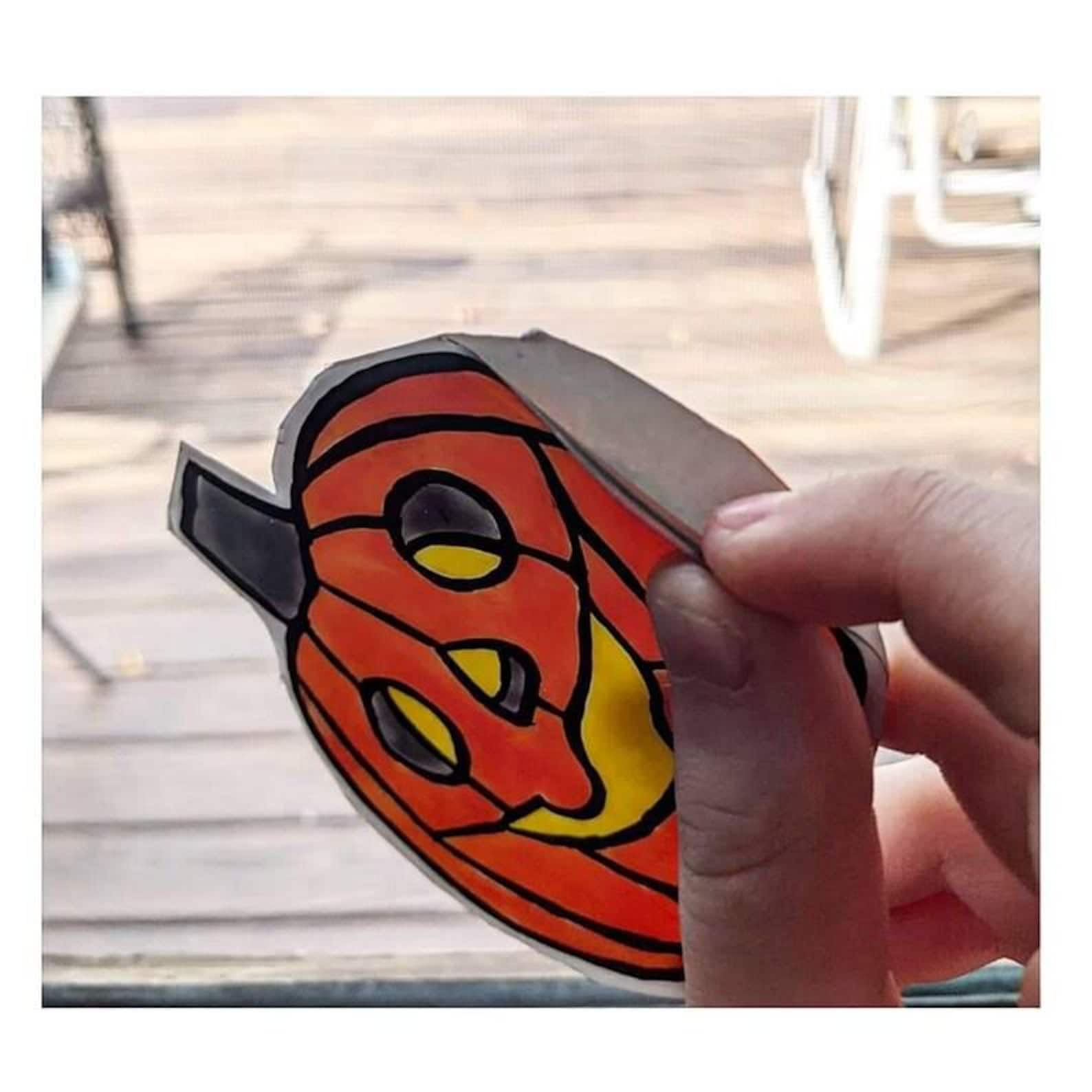 Rose Window Cling Decor Decal Sticker Leaves Hand Painted Stained Glass ...