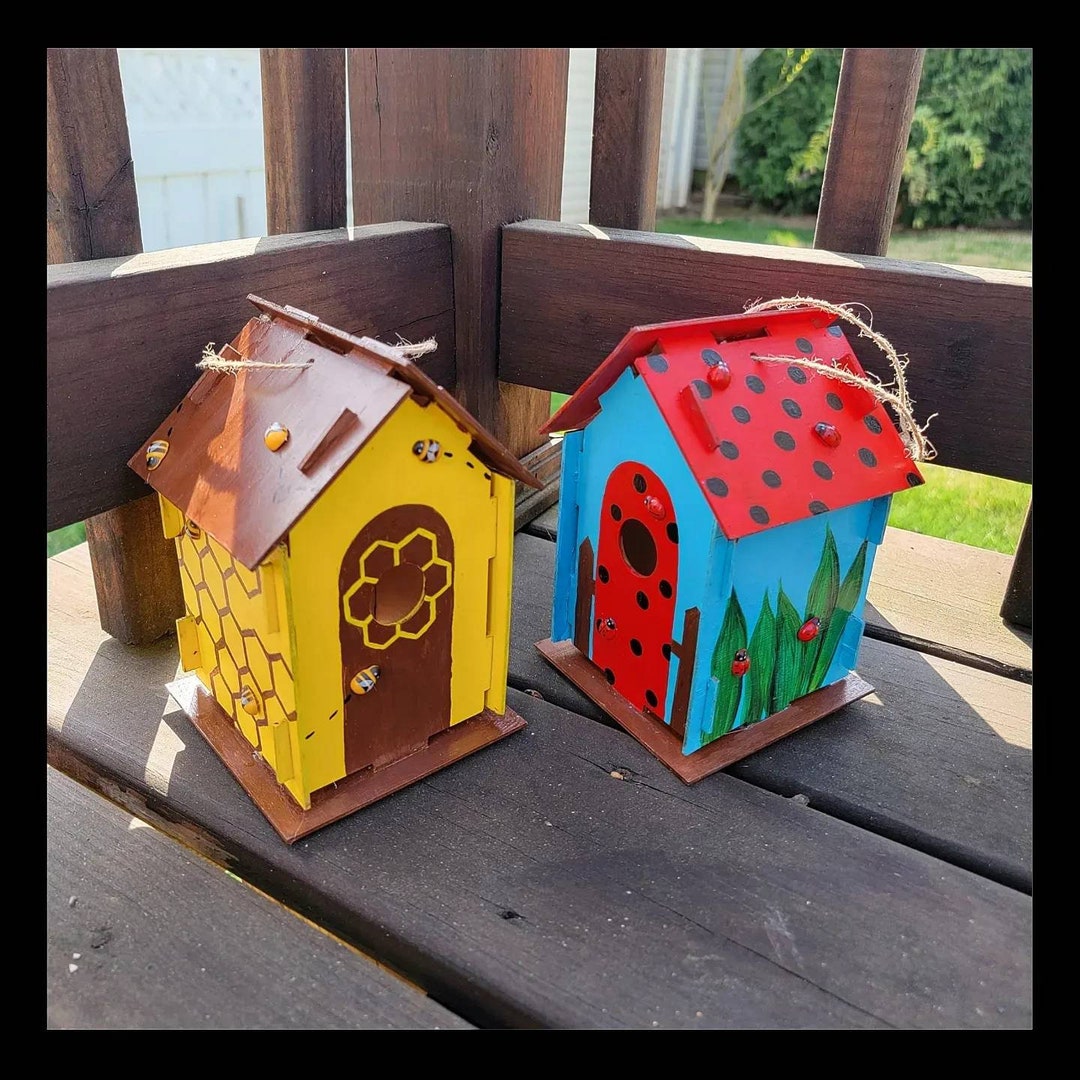 Ladybug Bumble Bee Birdhouse Decorative Wooden Housewarming Gift ...