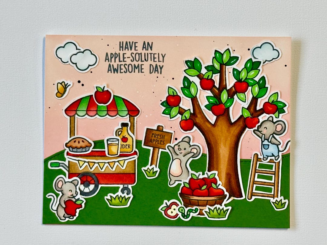 Apple-solutely Awesome Day, Birthday Greeting Card With Apple Tree ...