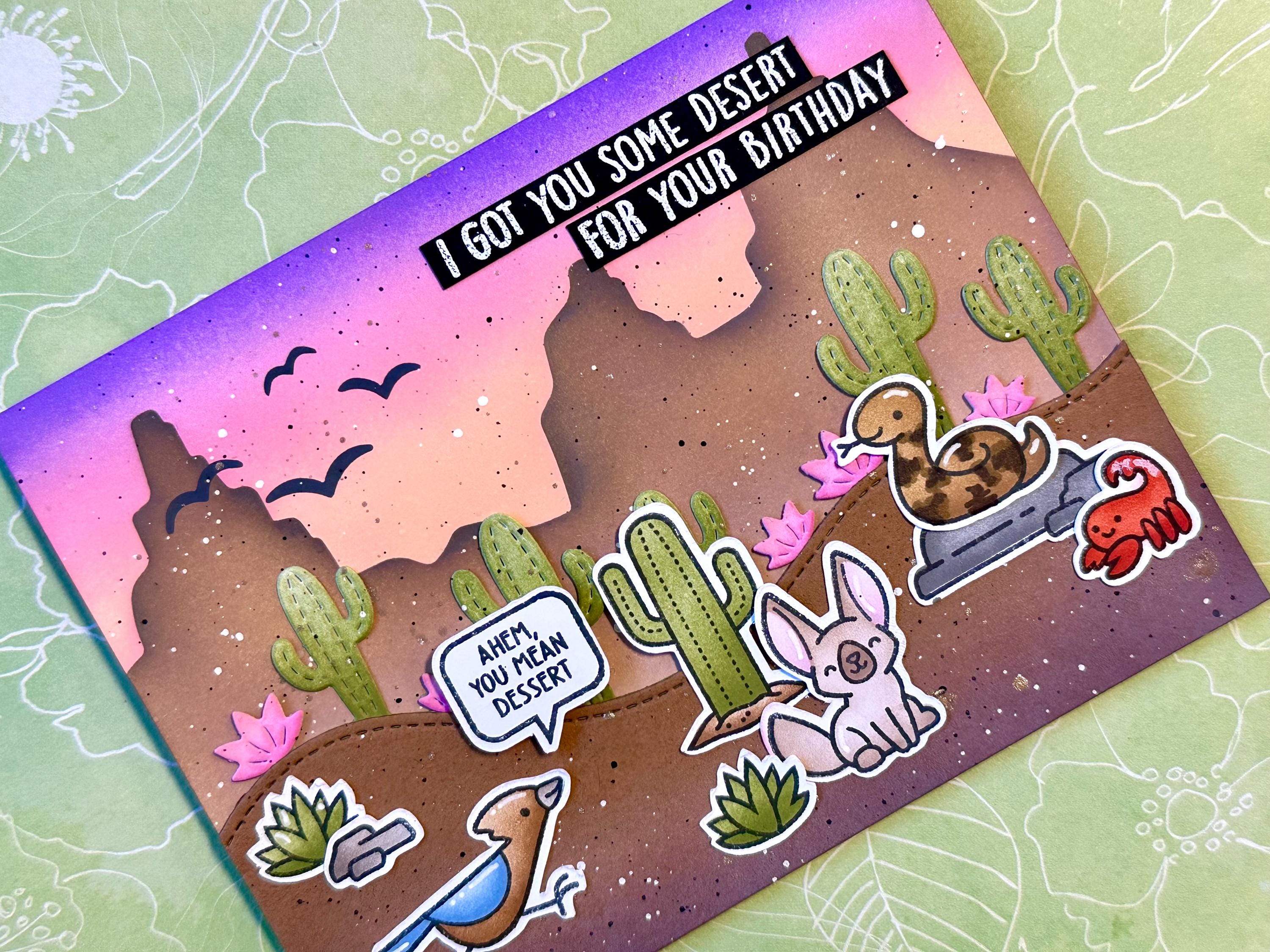 Desert Scene Birthday Card, Handmade, A2 - Etsy