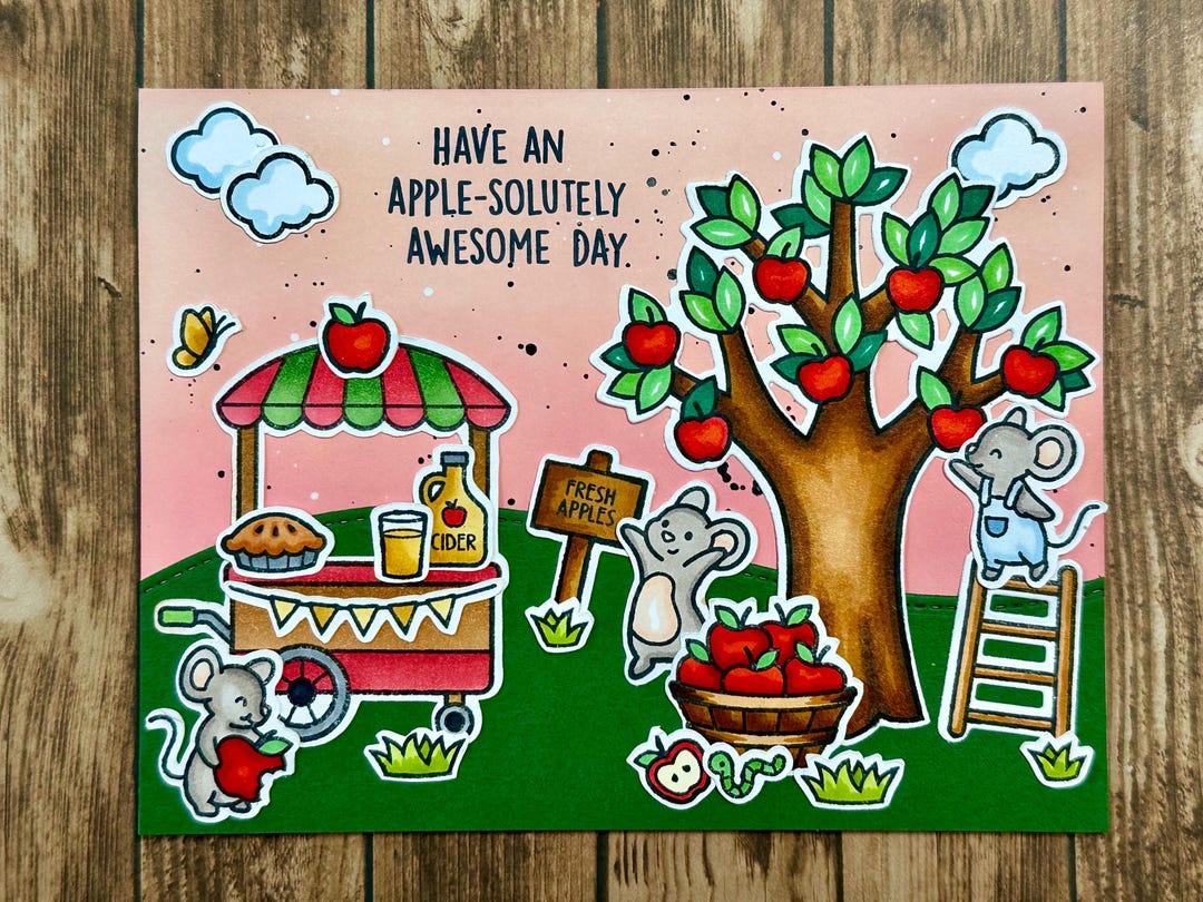 Apple-solutely Awesome Day, Birthday Greeting Card With Apple Tree ...