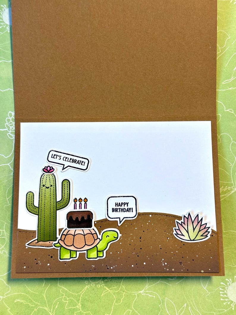 Desert Scene Birthday Card, Handmade, A2 - Etsy