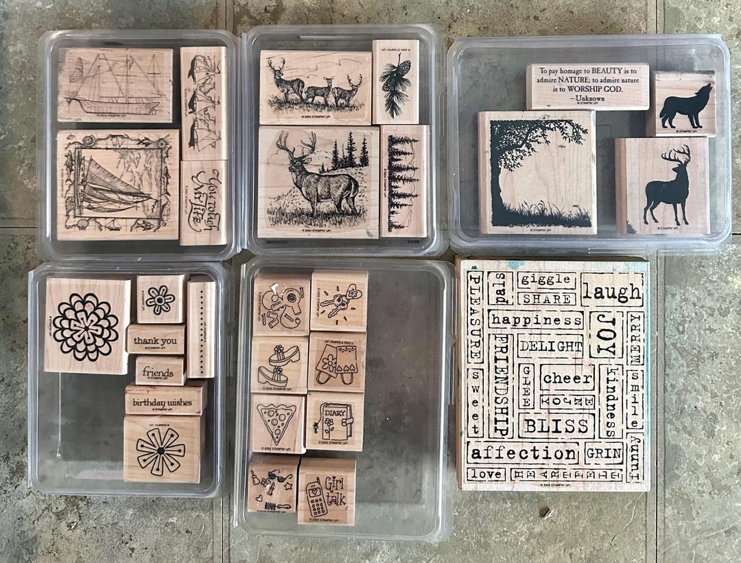 Wood Mount Retired Stampin Up, Used Stamps, Word by Word, Noble Deer ...