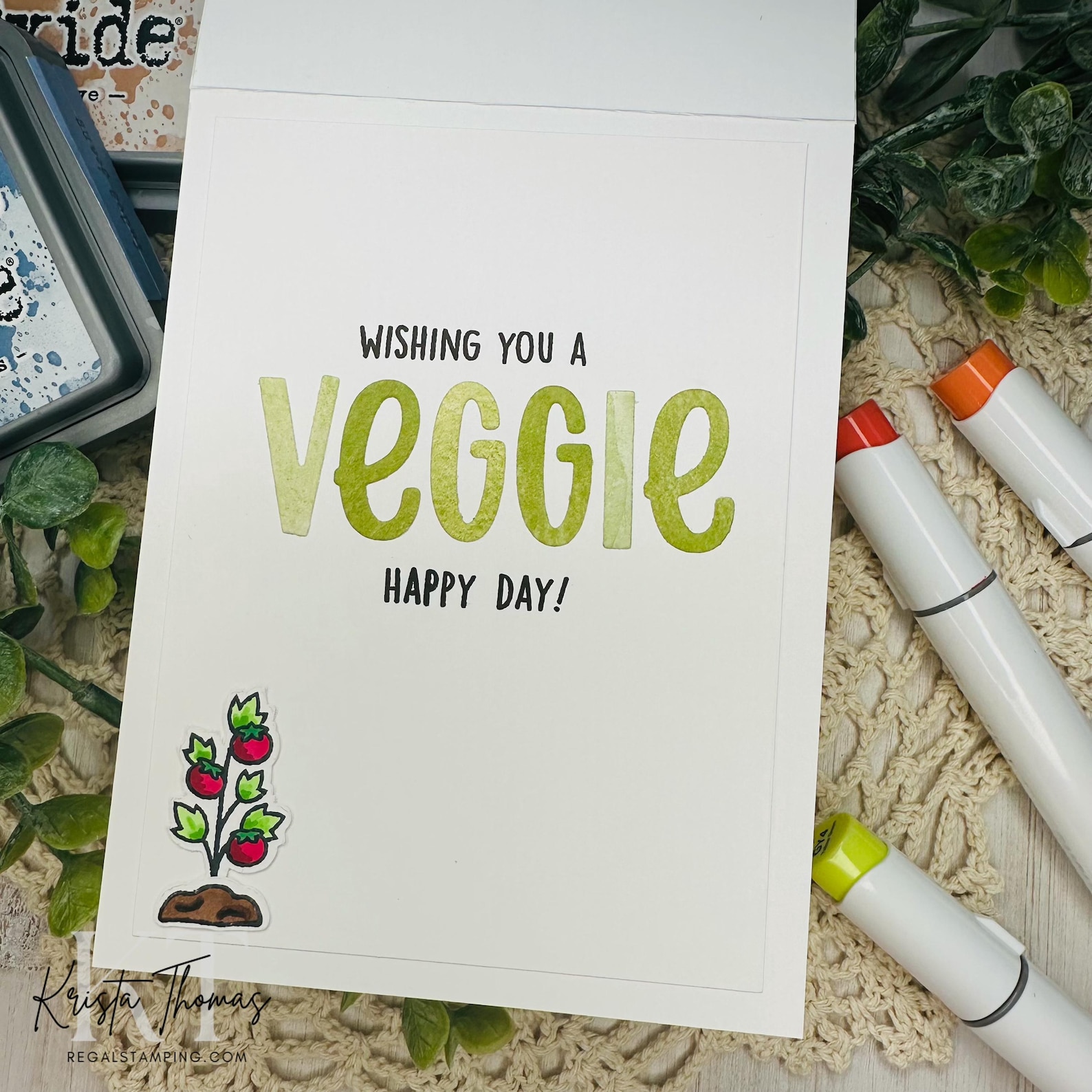 A Veggie Happy Birthday Card With Lawn Fawn Mice in the Garden - Etsy