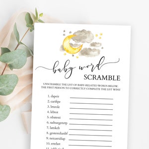 Baby Word Scramble Game Scramble Baby Shower Game Gender - Etsy