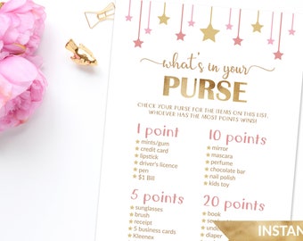 What's in Your Purse Baby Shower Game Twinkle Twinkle | Etsy