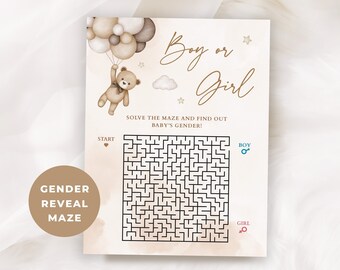 Gender Reveal Puzzle Girl or Boy Baby Gender Maze - Etsy