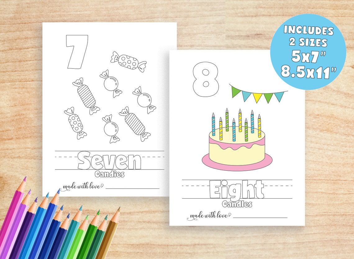 Baby's First Number Book Baby Shower Number Coloring | Etsy