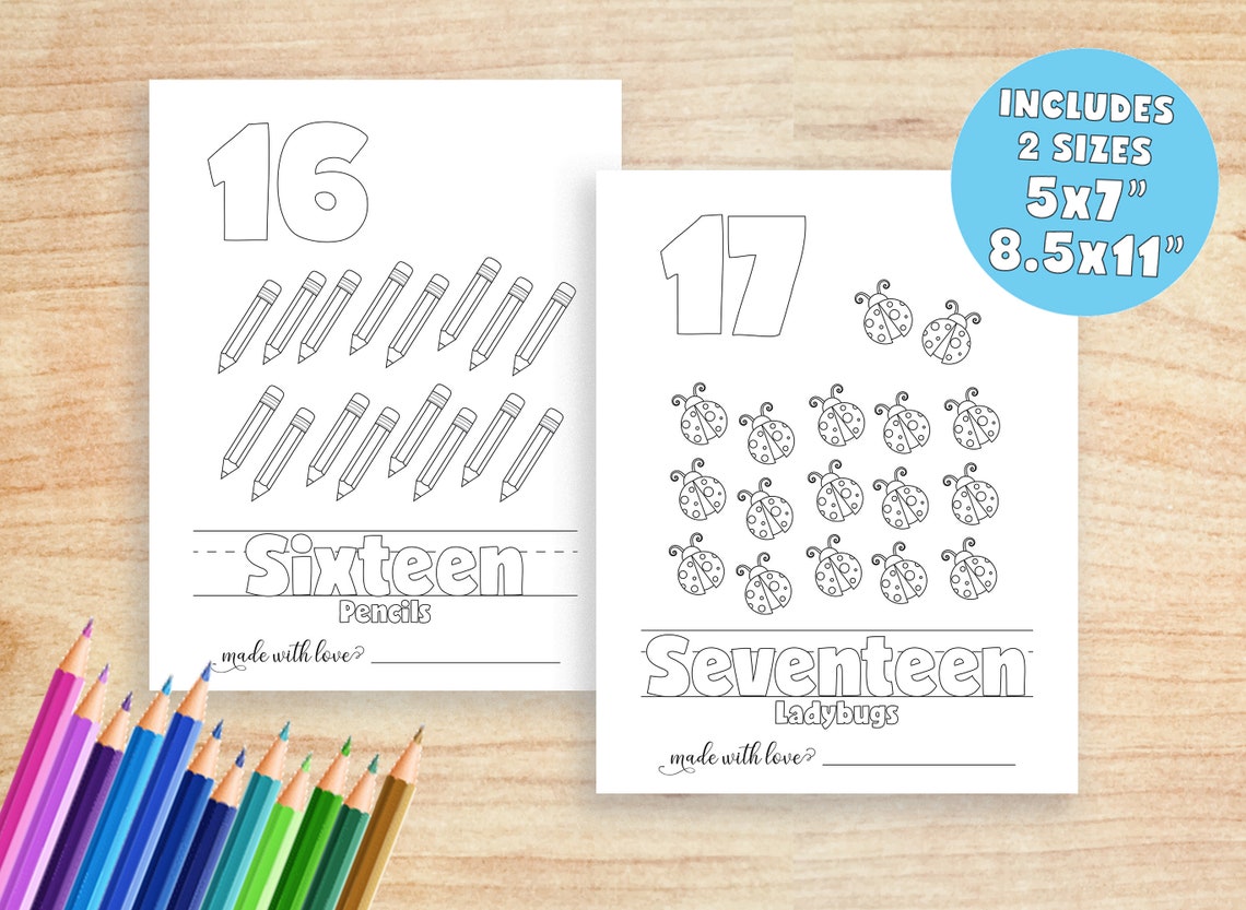 Baby's First Number Book Baby Shower Number Coloring | Etsy