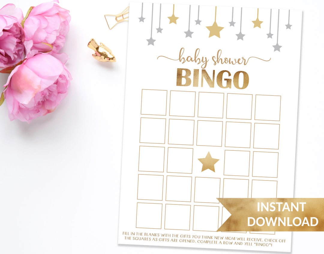 Twinkle Twinkle Little Star Bingo, Baby Shower Bingo, Printable Twinkle ...