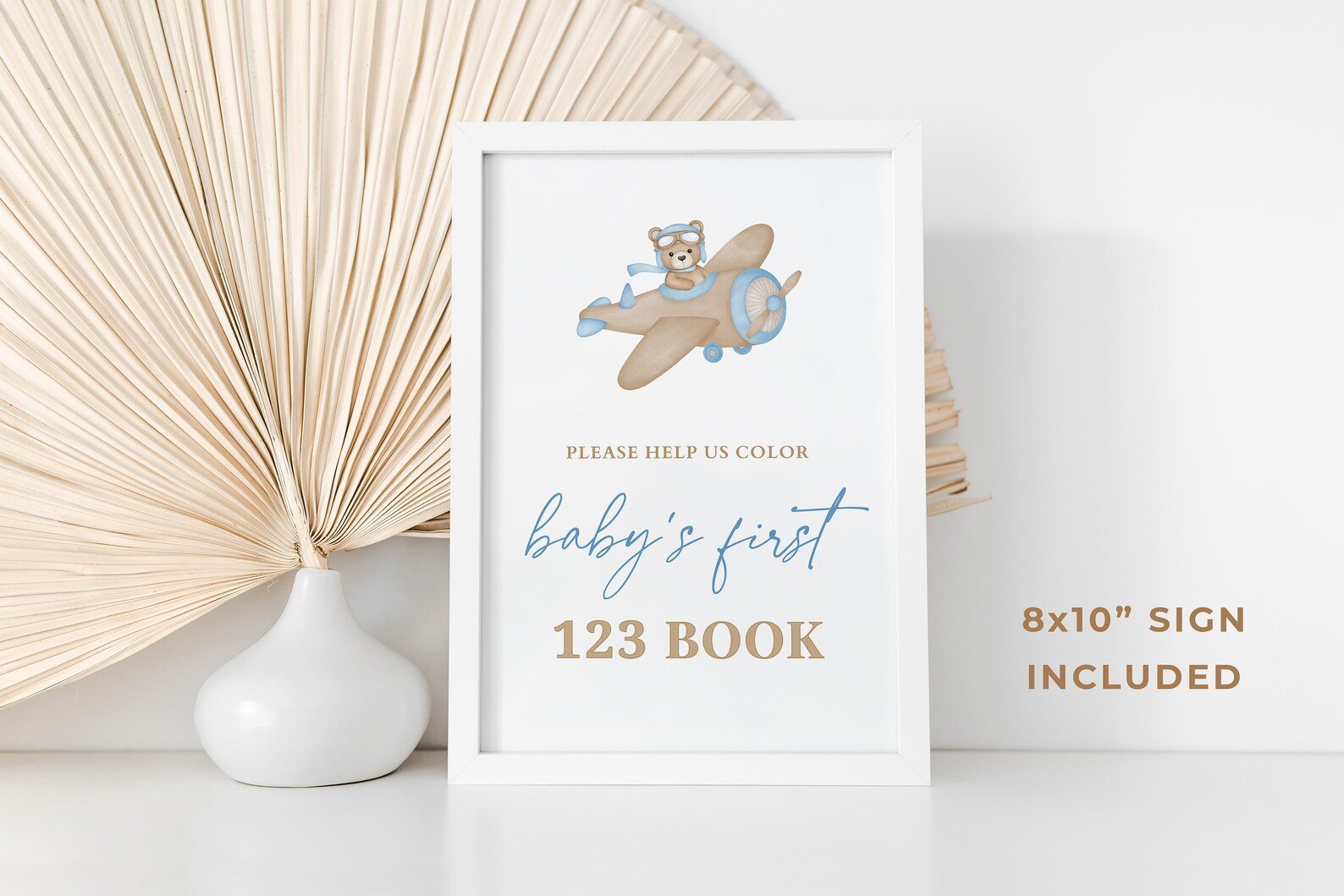 Baby Shower Numbers Book Bear Balloons, Baby's First 123 Book, Drawing ...