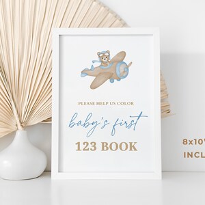 Baby Shower Numbers Book Bear Balloons, Baby's First 123 Book, Drawing ...