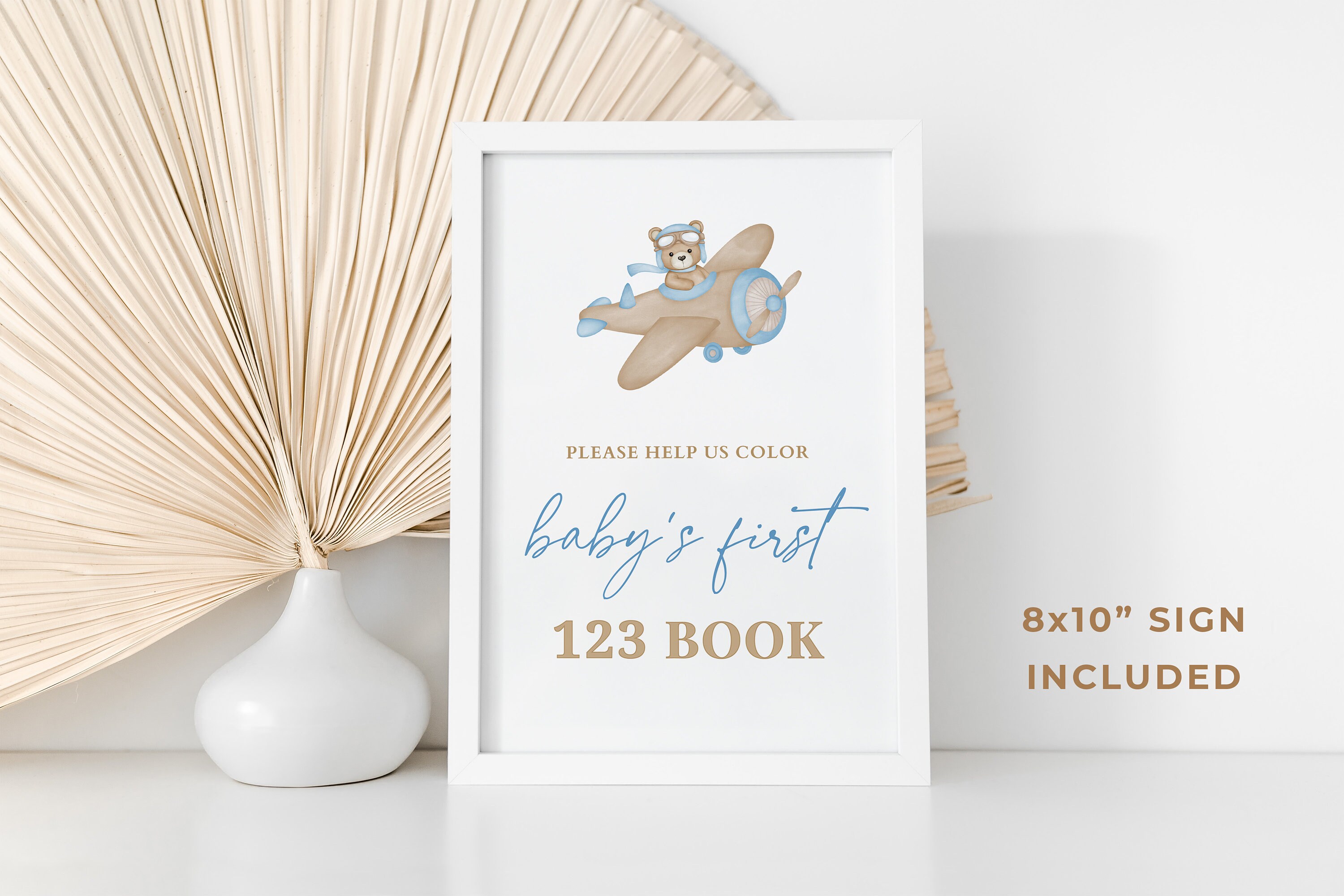 Baby Shower Numbers Book Bear Balloons, Baby's First 123 Book, Drawing ...