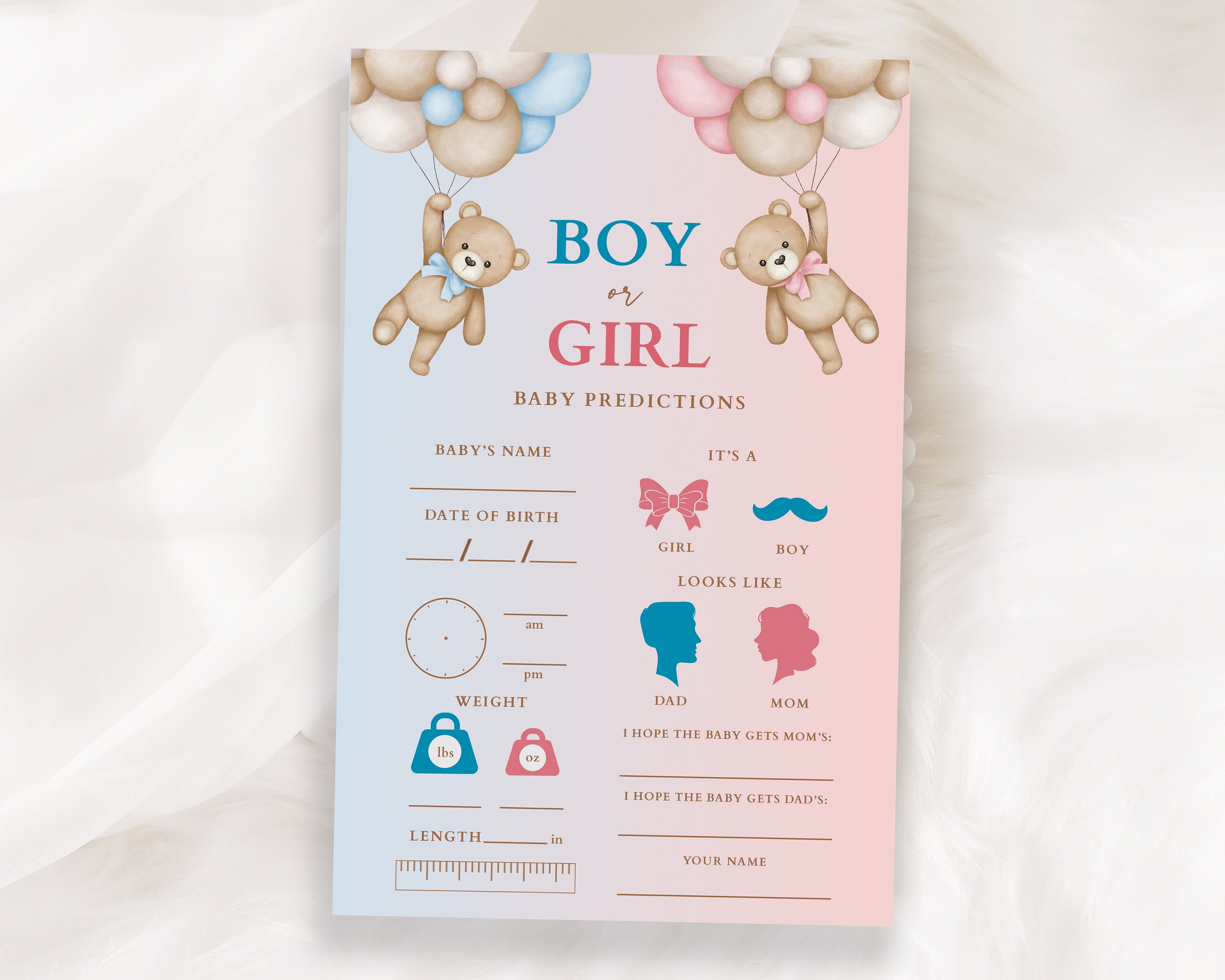 Teddy Bears Boy or Girl Gender Reveal, Labyrinth Game, Maze Game, What ...