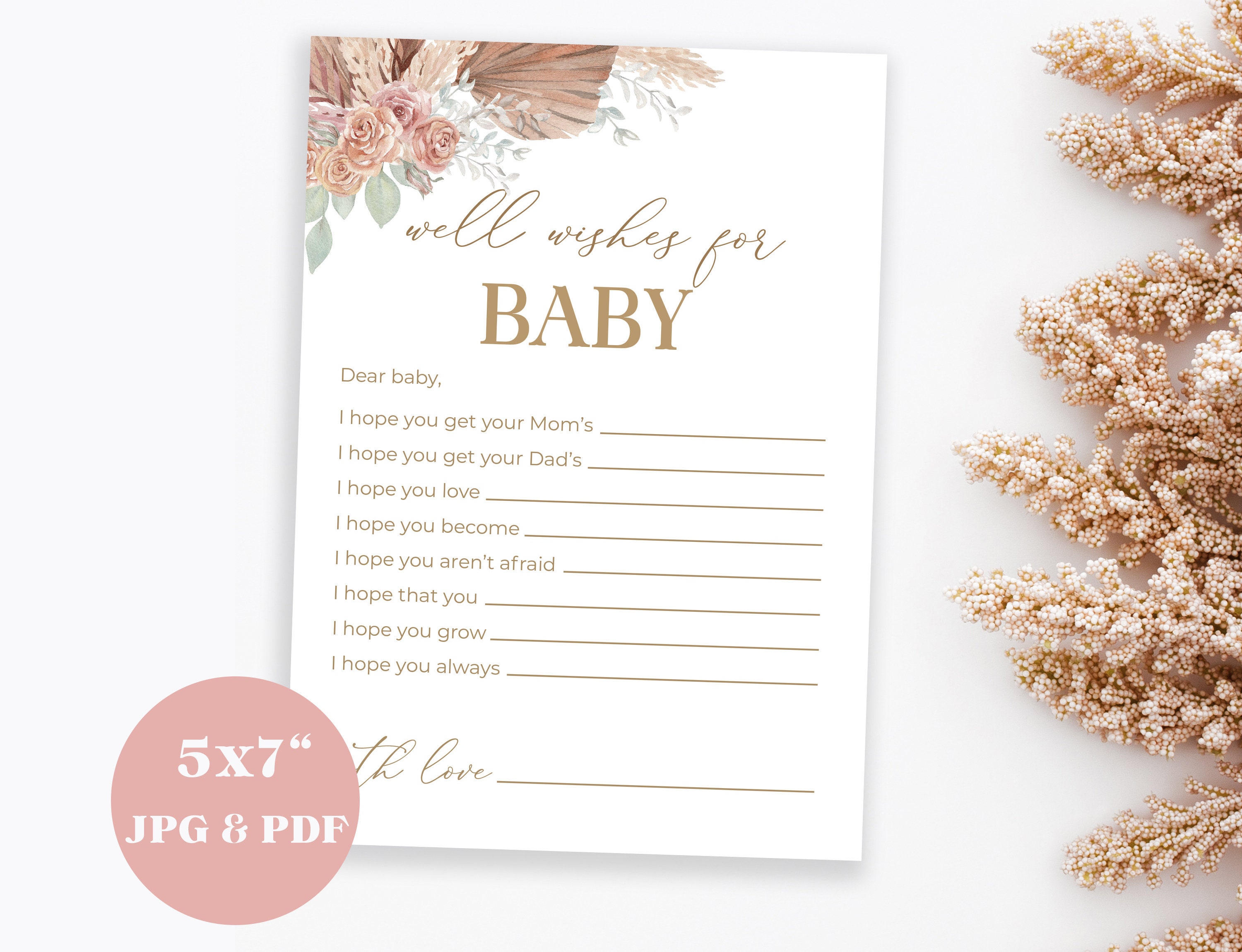 I Spy Baby Shower Game Pampas Grass Baby Shower Game Take | Etsy
