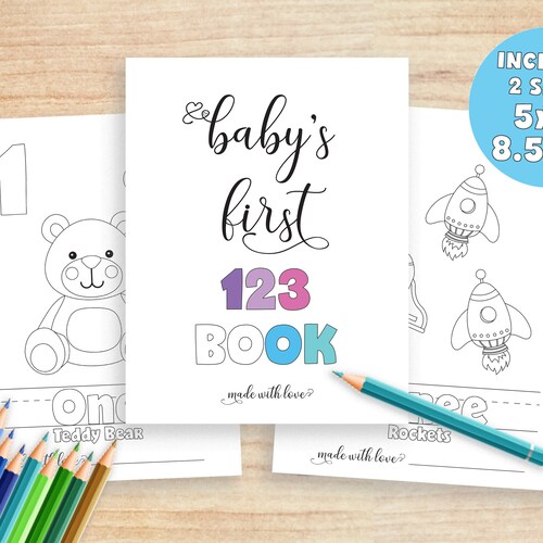 Baby's First 123 Book Baby Shower Activity Numbers - Etsy