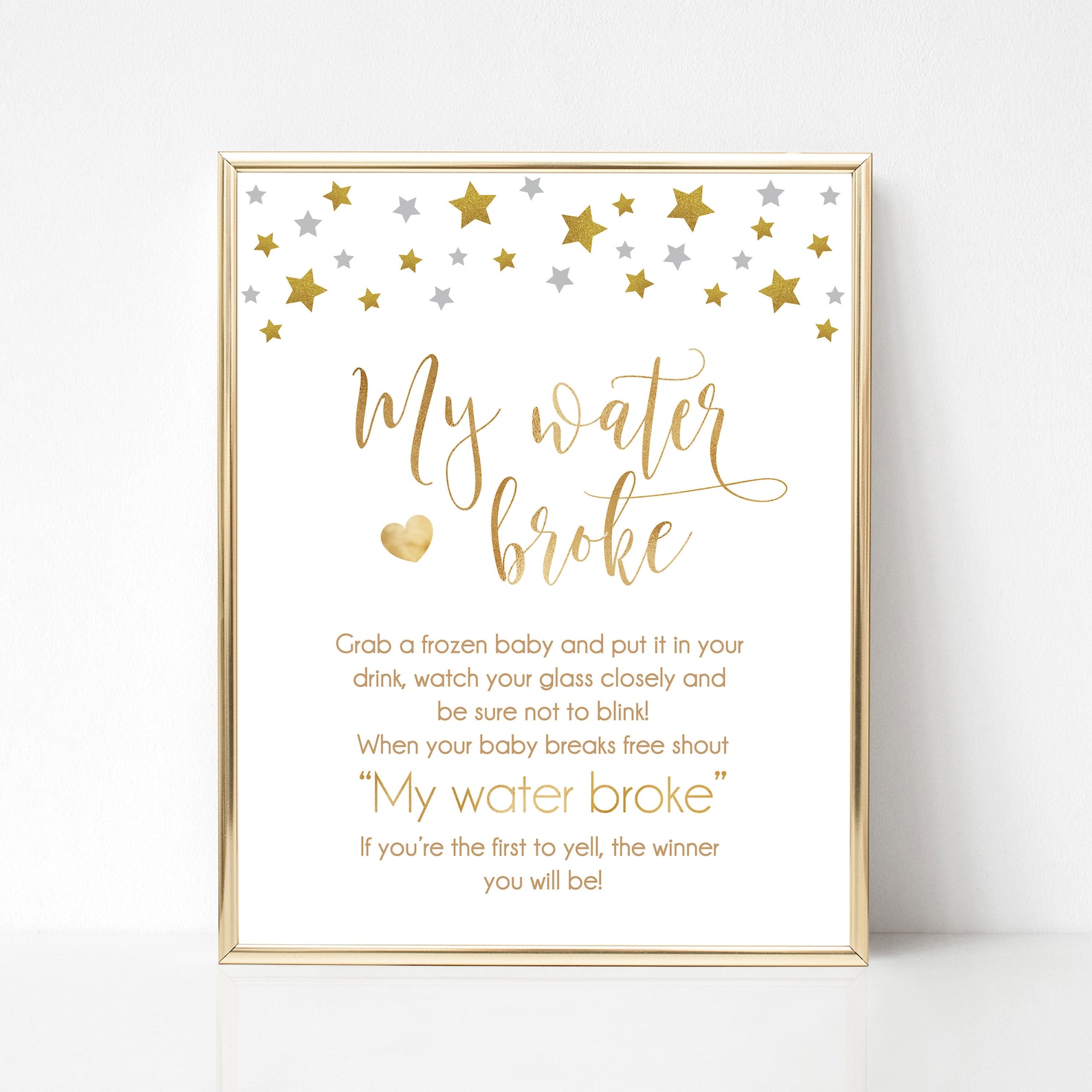 My Water Broke Sign Ice Cube Baby Shower Game Printable My | Etsy