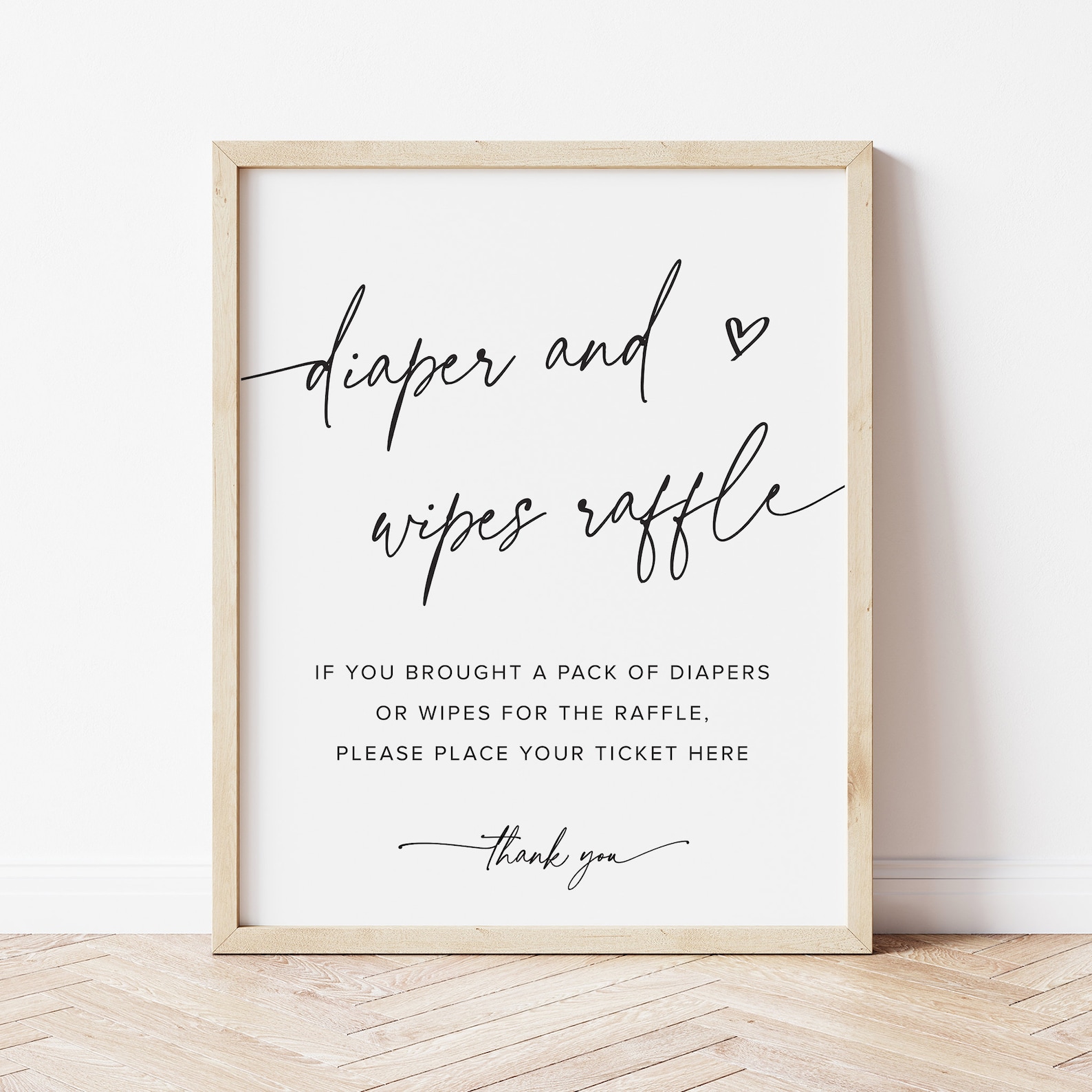 Diaper and Wipes Raffle Sign and Ticket, Minimalistic Baby Shower - Etsy