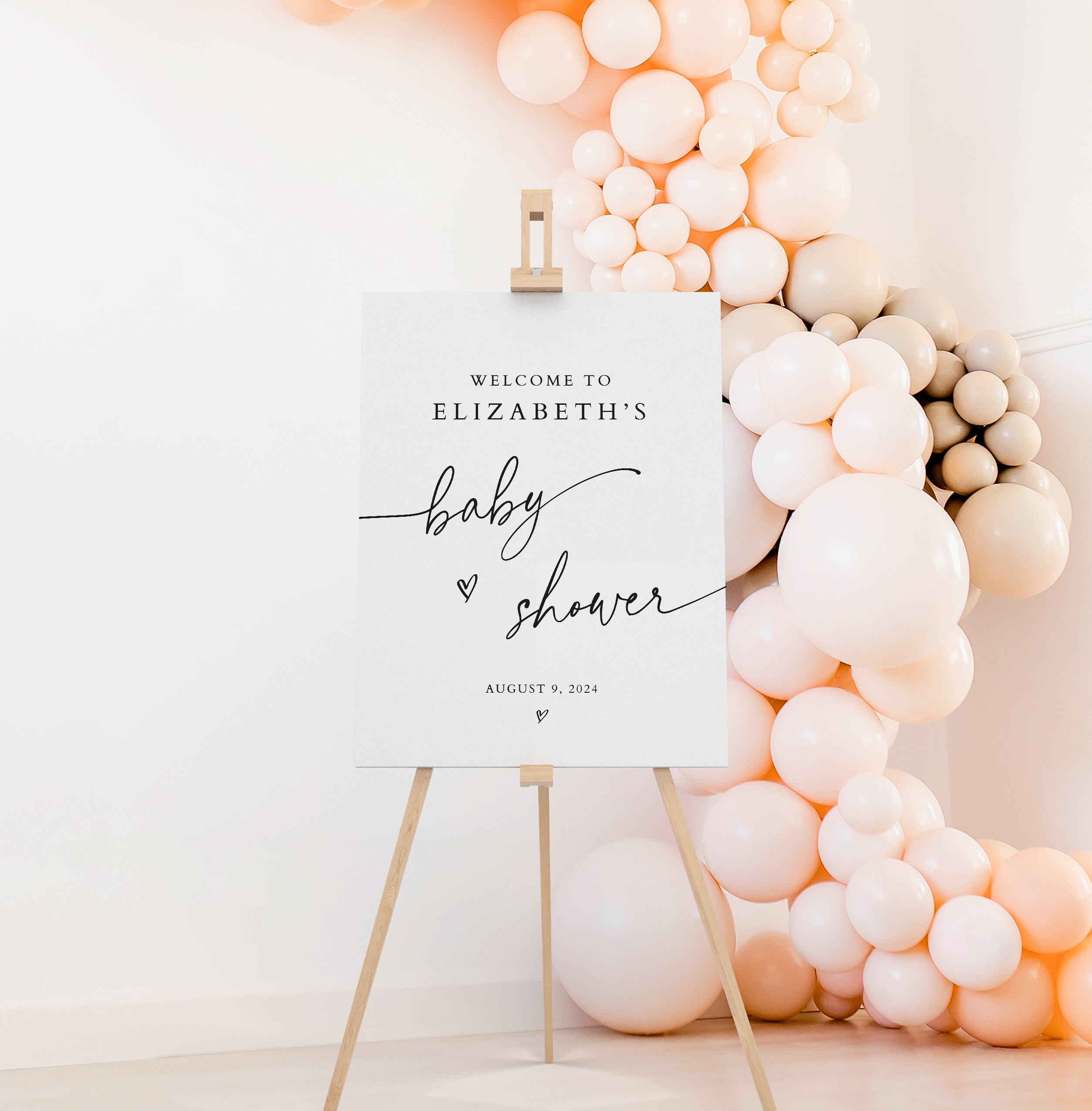 Minimalistic Baby Shower Welcome Sign, Modern Minimal Welcome Banner - Etsy