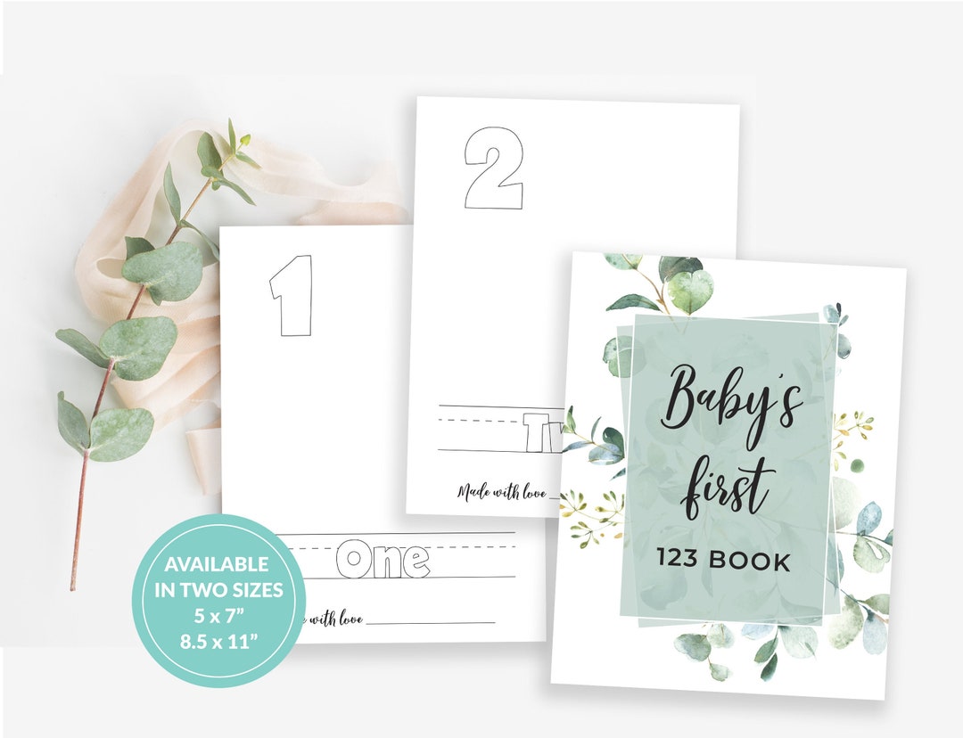 Baby's First Numbers Book for Greenery Baby Shower, Coloring Baby ...