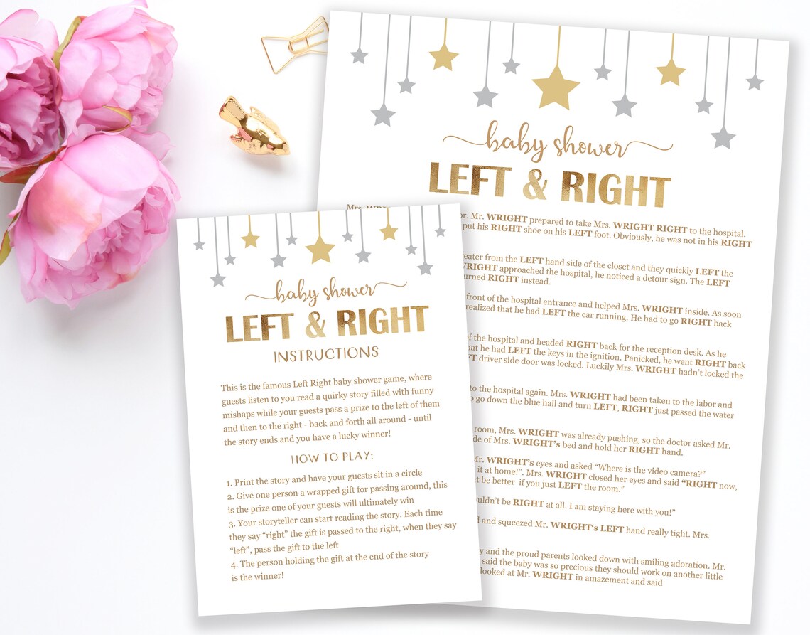 Left Right Baby Shower Game Printable Left or Right Game - Etsy Australia