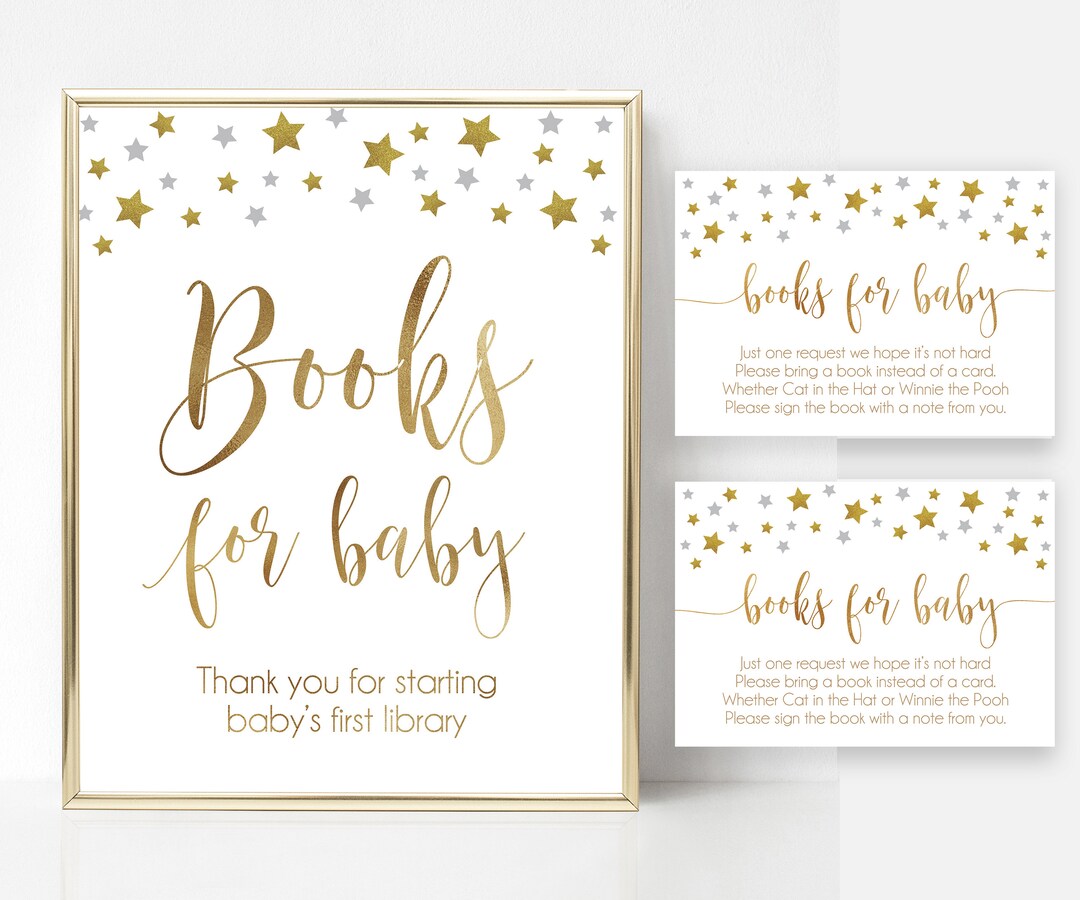 Books for Baby Sign, Baby Shower Books for Baby Card, Baby Shower Book ...