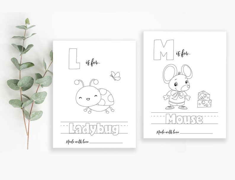 Baby Shower ABC Coloring Book Baby Activity Book ABC - Etsy
