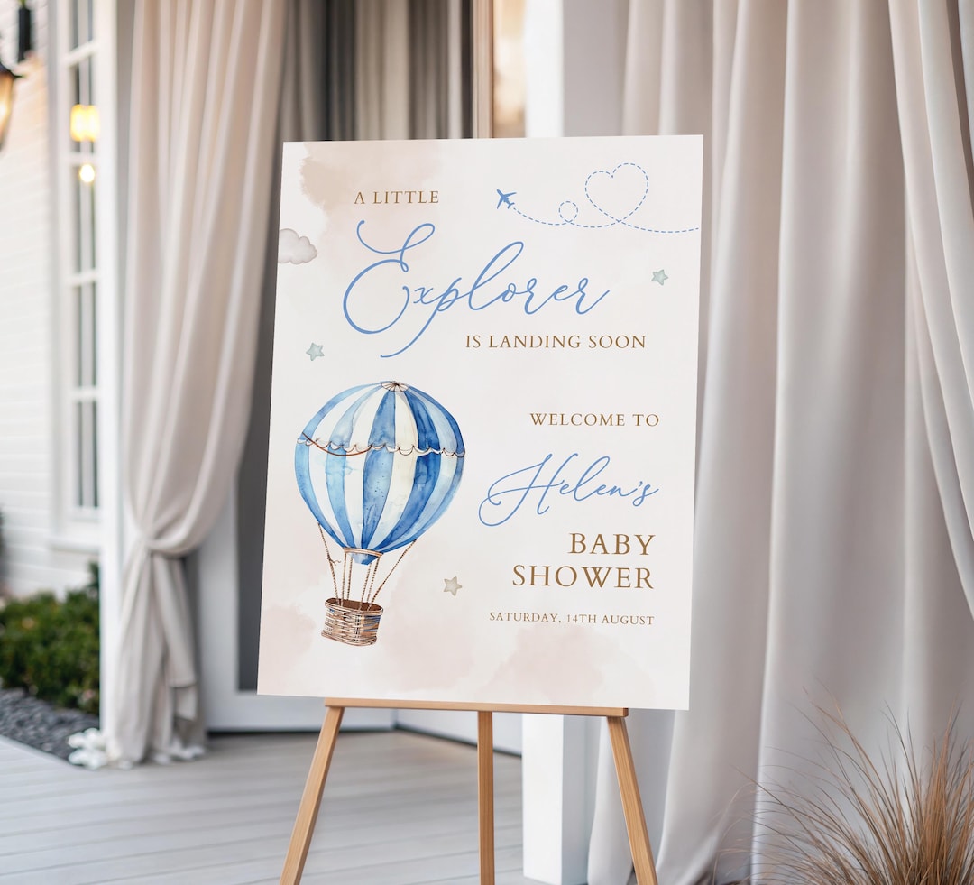 A Little Explorer is Landing Soon Welcome Sign, Travel Baby Shower ...