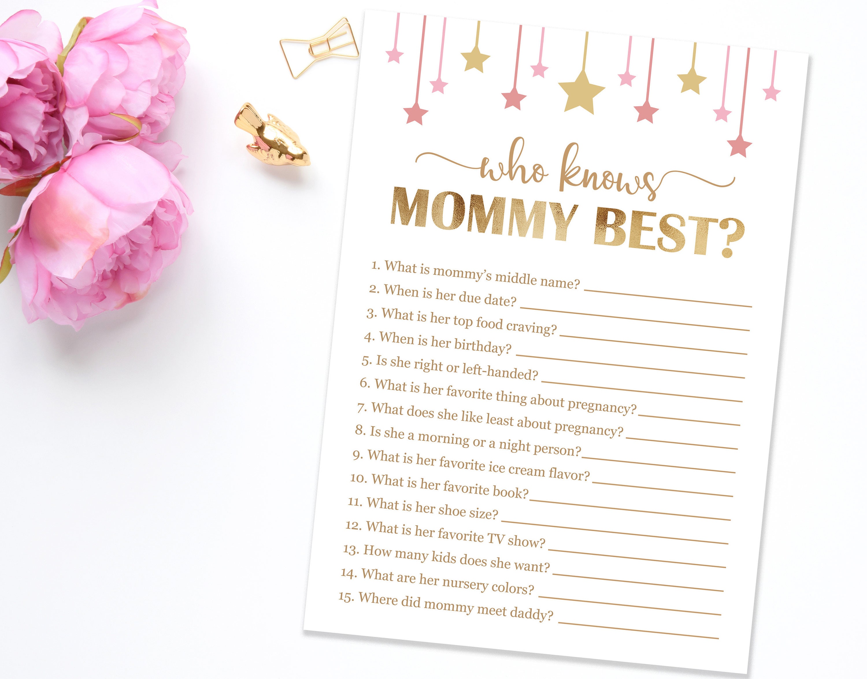Who Is My Mommy Baby Shower Game Name The Baby Animal Pink | Etsy