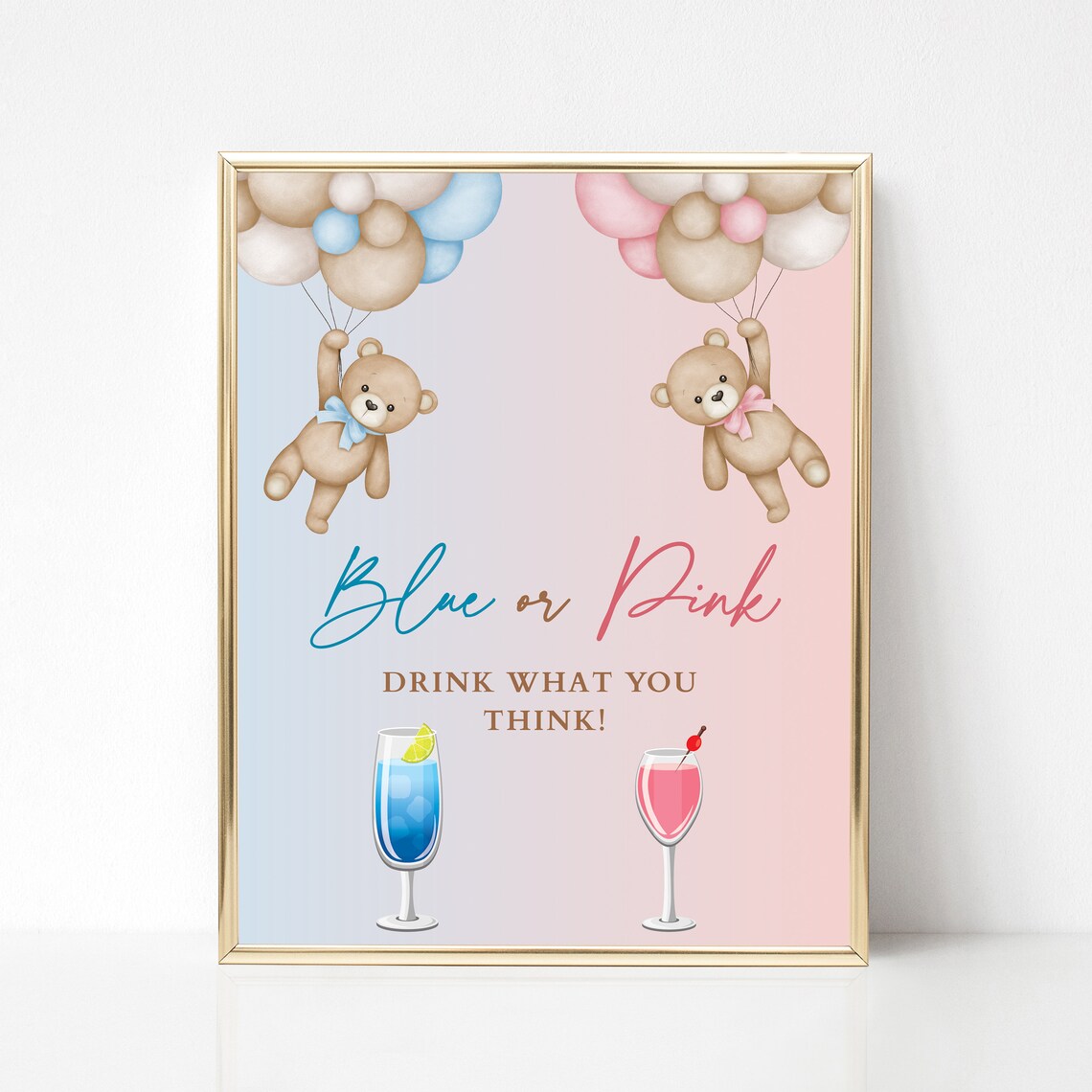 He or She Voting Banner, Pink and Blue Teddy Bears Gender Reveal Party ...