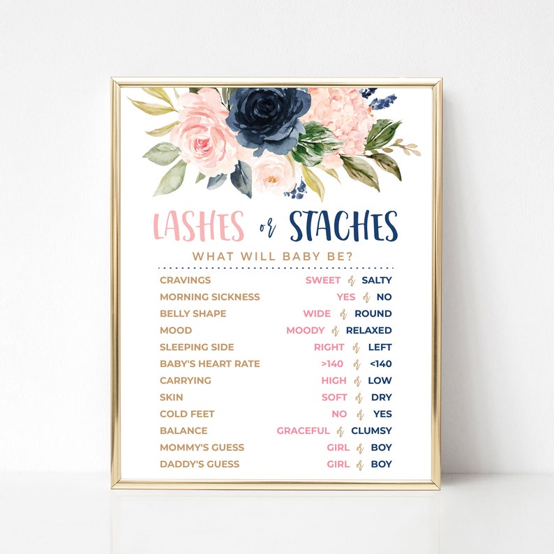 Lashes or Staches Gender Reveal Stache or Lash Gender Reveal - Etsy