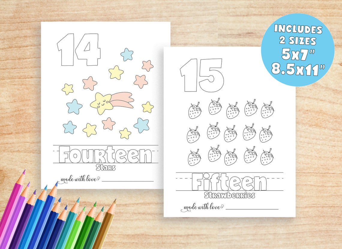 Baby's First Number Book Baby Shower Number Coloring | Etsy