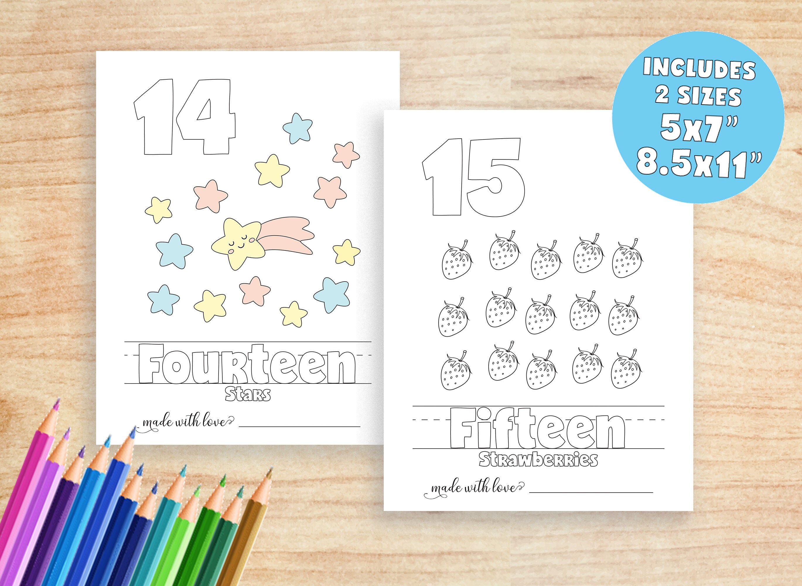 Baby's First Number Book Baby Shower Number Coloring | Etsy