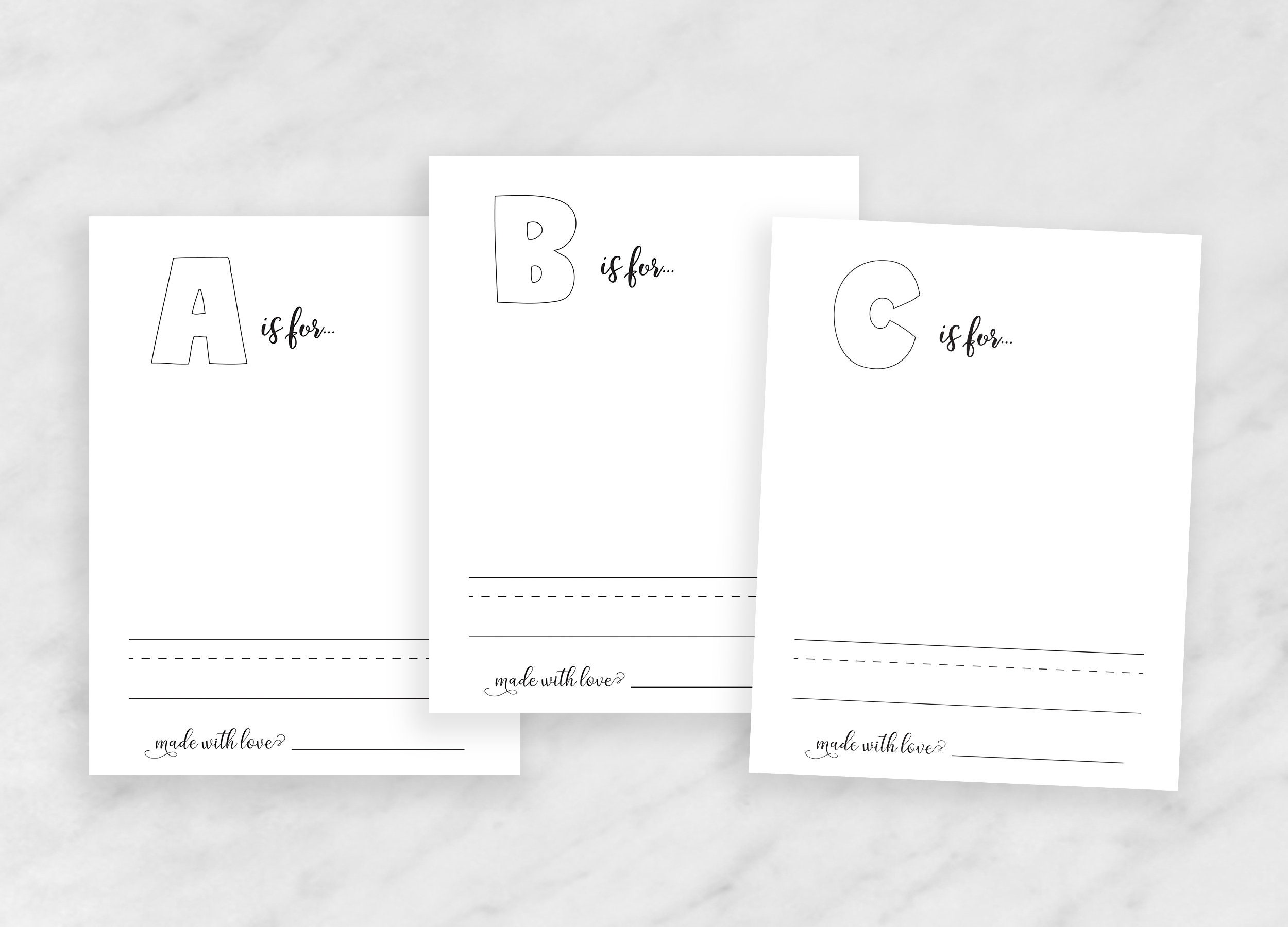 Baby's First Alphabet Book Blank Baby Shower ABC Book - Etsy