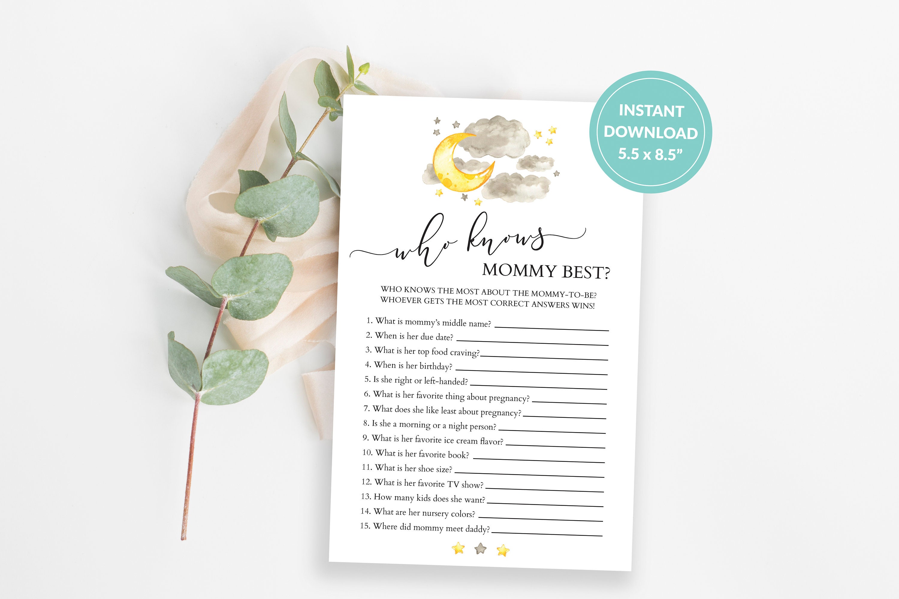 Pacifier Hunt Baby Shower Game Twinkle Twinkle Little Star | Etsy