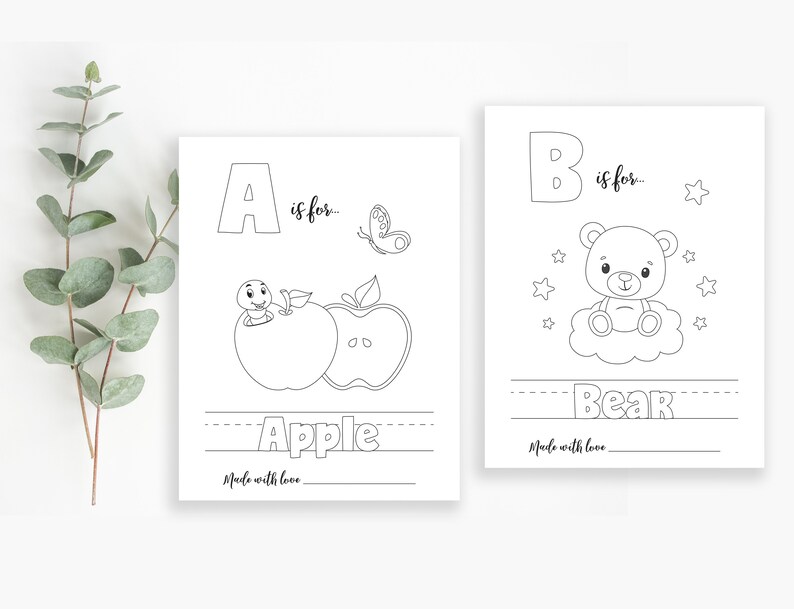 Baby Shower ABC Coloring Book Baby Activity Book ABC - Etsy
