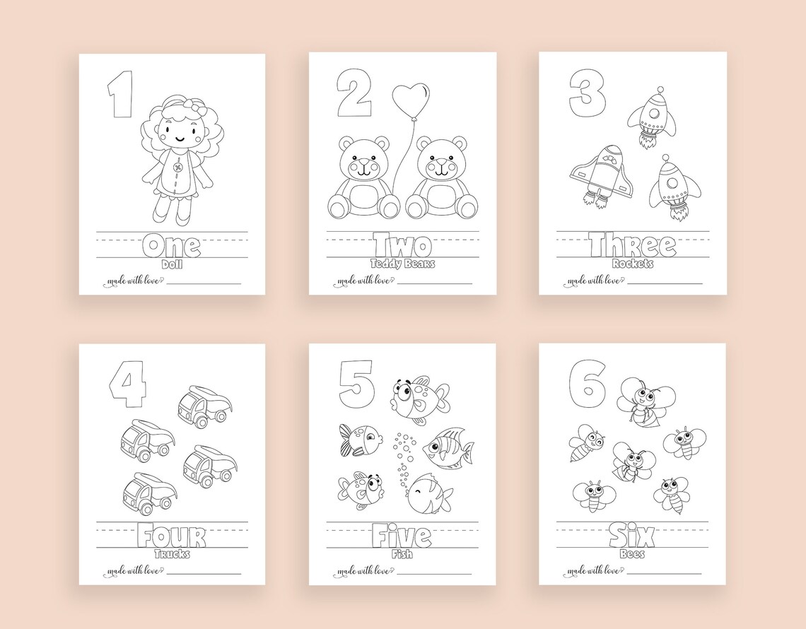 Baby's 1st Numbers Book Greenery Baby Shower 123 Coloring - Etsy
