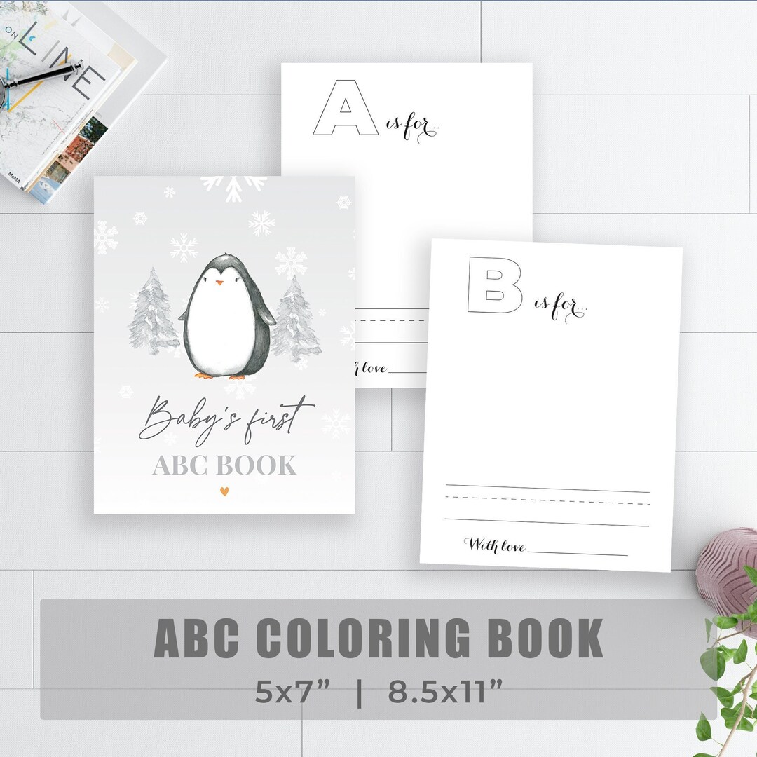 ABC Book, Baby's First Alphabet Book for Baby Shower, Penguin and ...