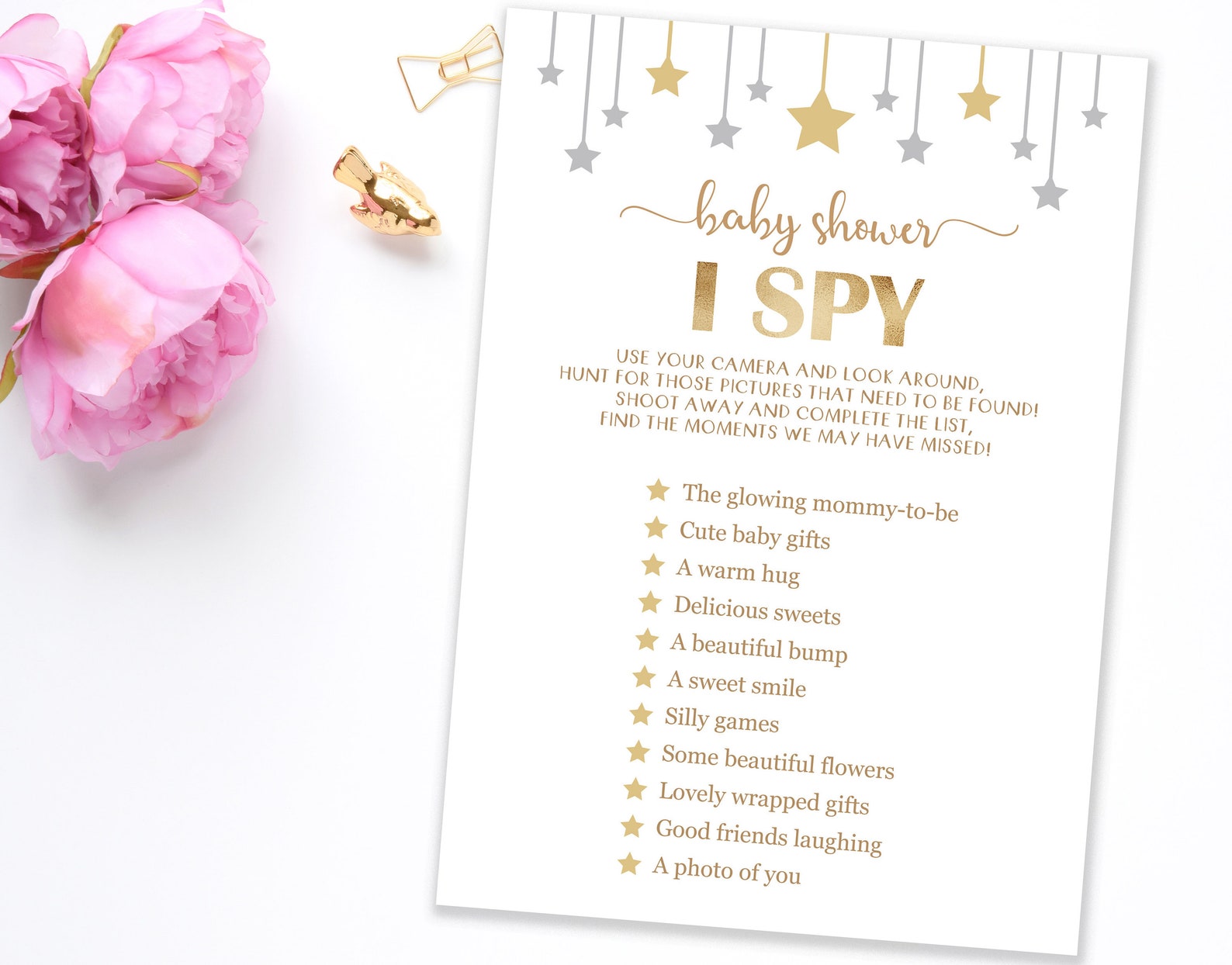 I Spy Baby Shower Game, Twinkle Star Celestial Theme - Etsy