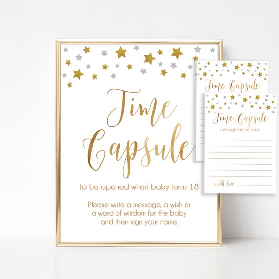 Time Capsule Sign and Cards Time Capsule Baby Shower Twinkle | Etsy