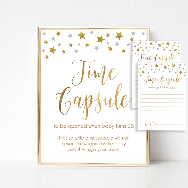 Time Capsule Sign and Cards Time Capsule Baby Shower Twinkle - Etsy