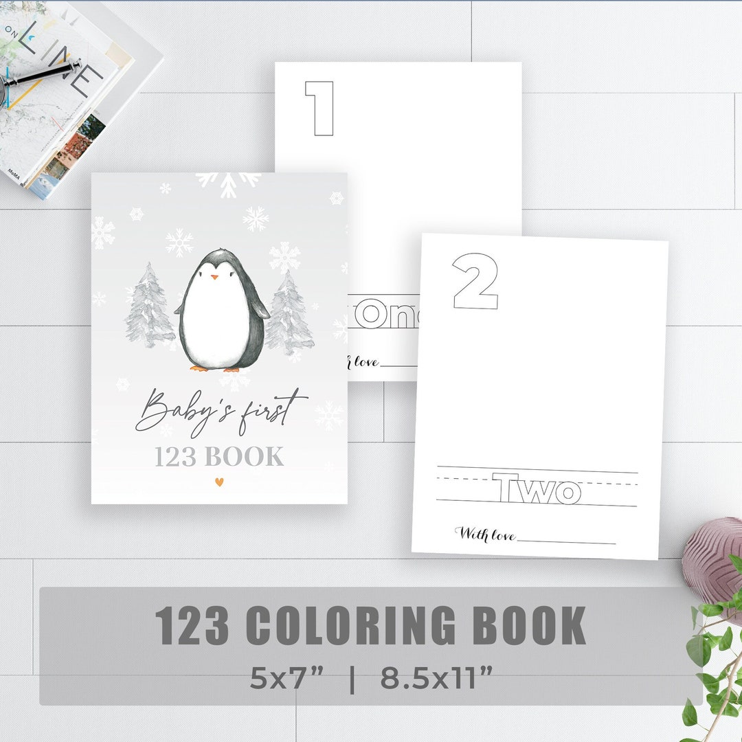 123 Book, Baby's First Numbers Book, Baby Shower Coloring Pages ...