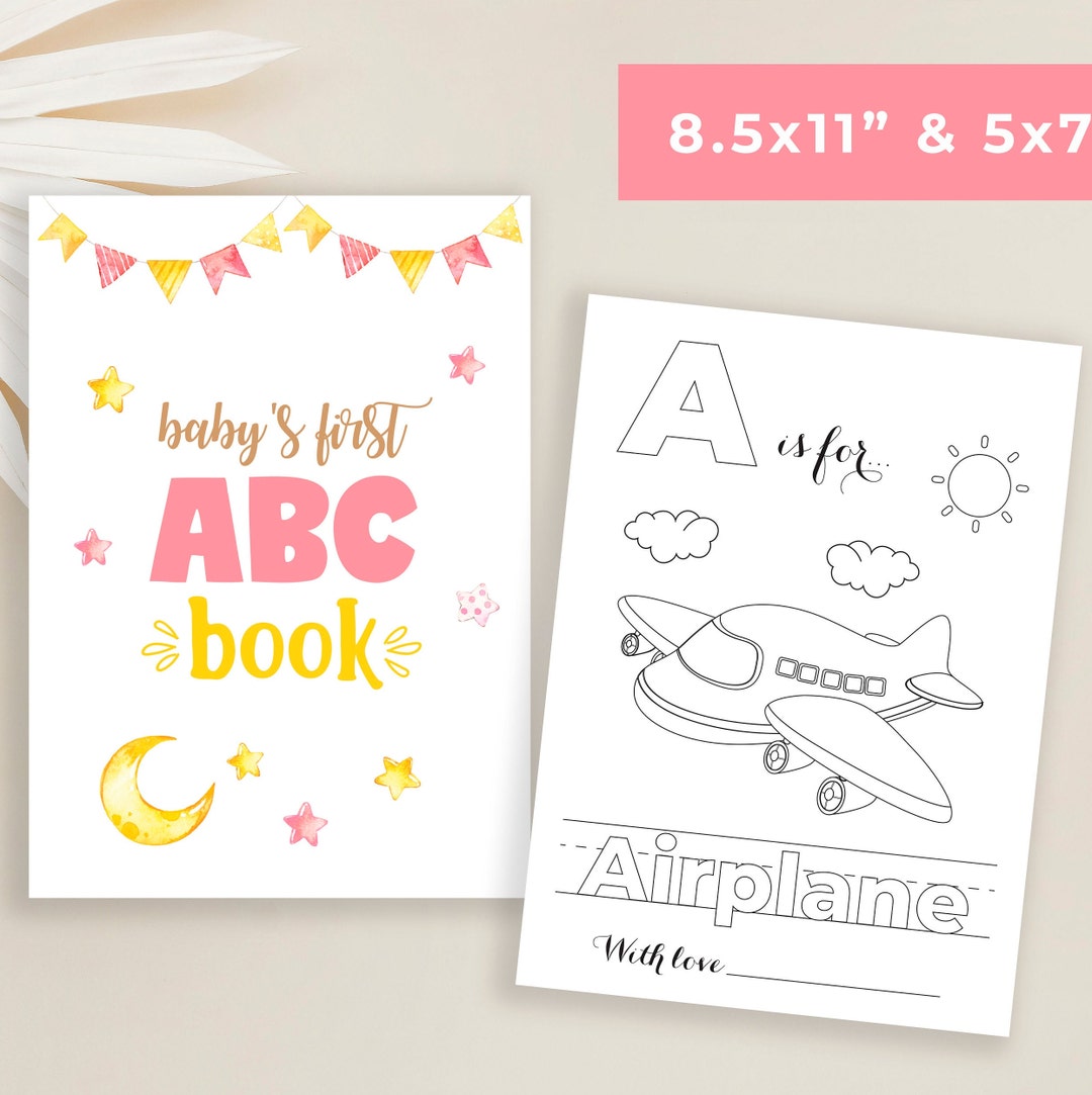 Baby Shower ABC Coloring Book, Baby's Alphabet Book, Baby Shower Theme ...