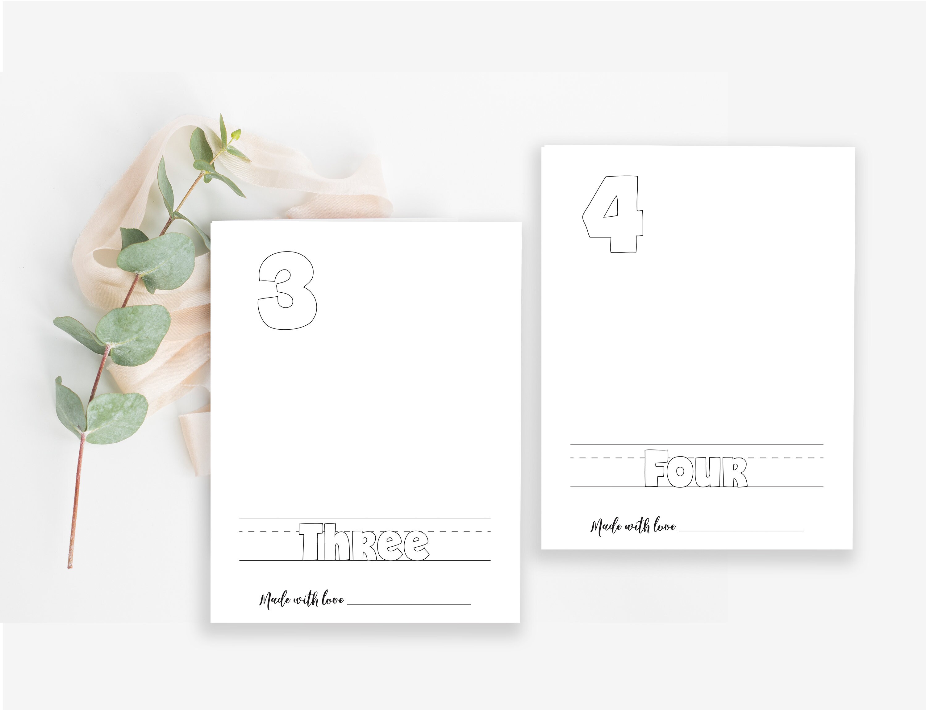 Baby's First Numbers Book for Greenery Baby Shower - Etsy