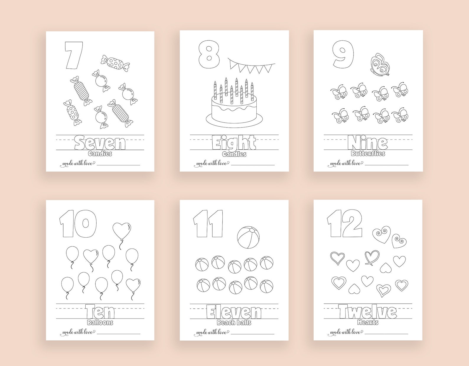 Baby's 1st Numbers Book Greenery Baby Shower 123 Coloring - Etsy