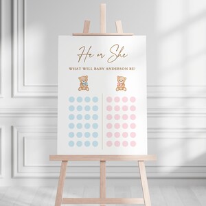 Boy or Girl Gender Reveal Maze Game Beige Teddy Bear Labyrinth Game ...